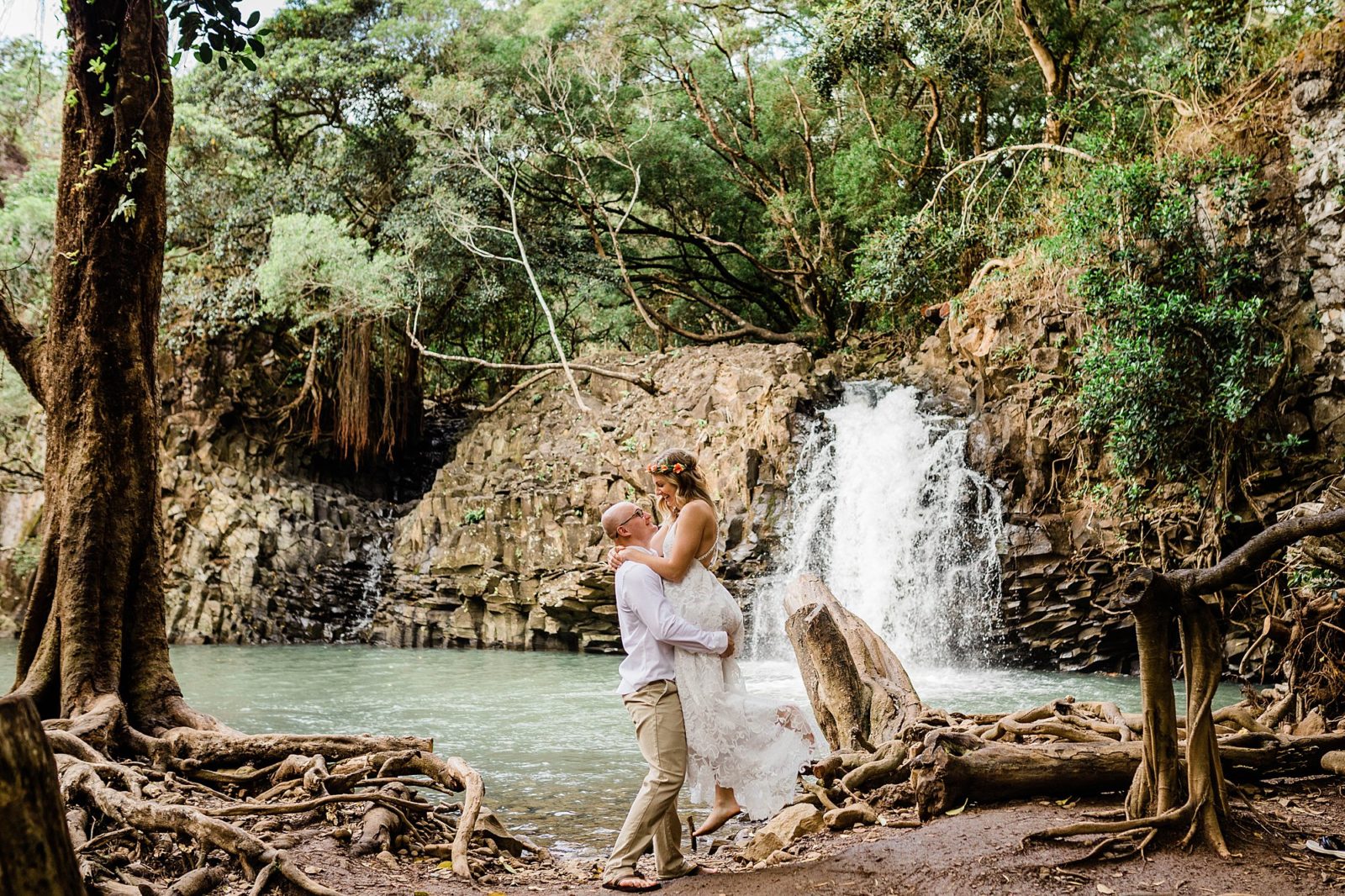 Maui Waterfall Elopement | Megan + Justin - chelseastratso.com